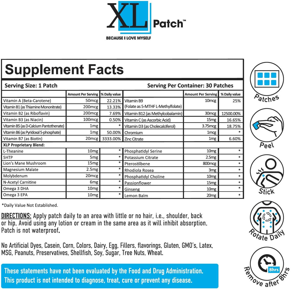 The XLPATCH Focus Patch Patch, 30 Day Supply – XL Patch